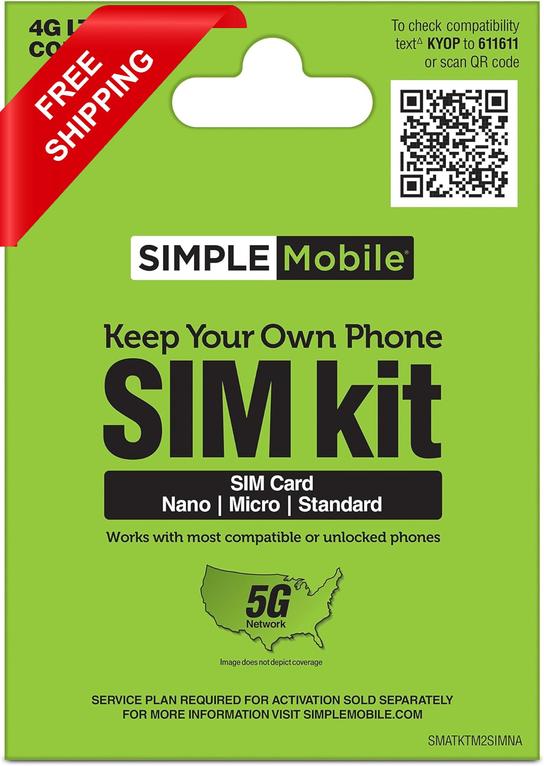 SIMPLE Mobile Keep Your Own Phone Prepaid SIM Kit - White | eBay