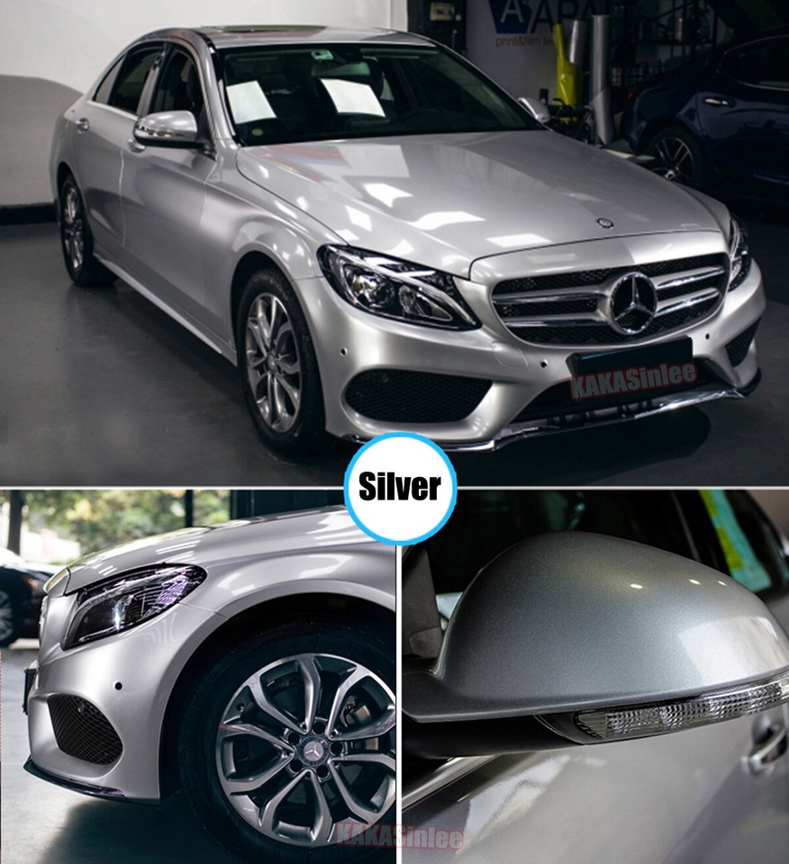 Solid Silver Ultra Glossy Chrome Metallic Full Car Vinyl Wrap SUV PVC ...