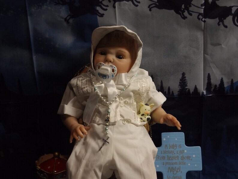 Baby Adam /Lifelike Reborn Doll in Christening Outfit/ 20 Inches, 6lbs ...