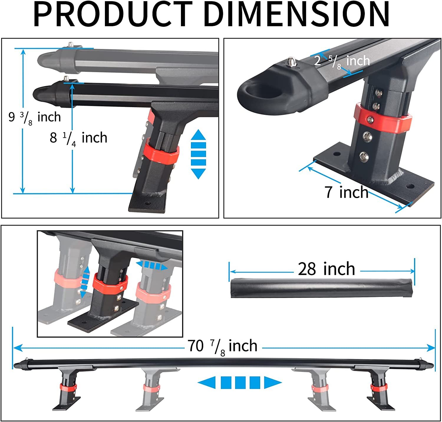 Extendable Pick-Up Truck Rack Bed for Tonneau Cover with T-Slot Rail ...