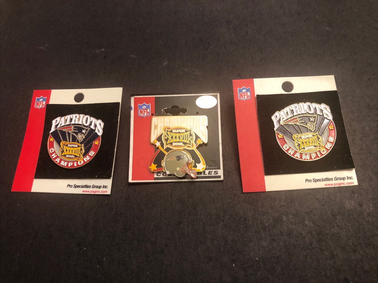(Lot of 3) Super Bowl 38 Lapel Pin XXXVIII Patriots World Champions Pin ...