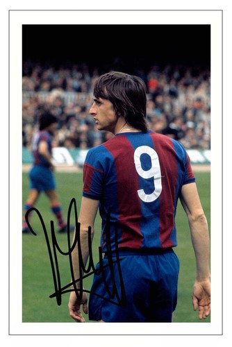 JOHAN CRUYFF Signed Autograph PHOTO Signature Fan Gift Print BARCELONA ...