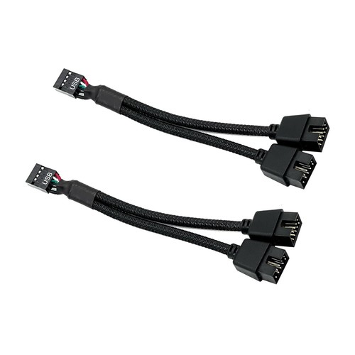 2PCS Motherboard USB Header Splitter 9Pin 2.0 to Dual 9pin Extension ...