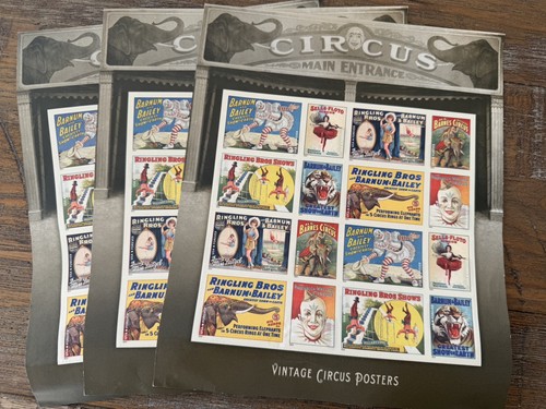 50 Vintage Circus Posters 2014 • Forever Stamps NEW • USPS US Postal ...
