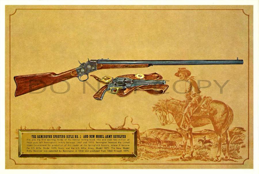 ANTIQUE REPRODUCTION PHOTO PRINT REMINGTON ROLLING BLOCK MODEL 1 ...