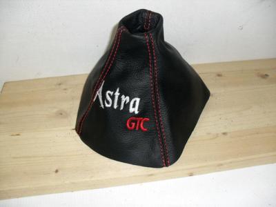 Opel Astra H Gear Shift Boot in Black Leather with Red Embroidery | eBay UK