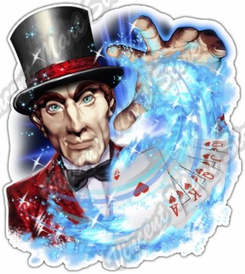 Las Vegas Magician Magic Man Cards Top Hat Car Bumper Vinyl Sticker ...
