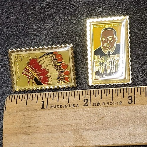 USPS Stamp Lapel Pins Martin Luther King And Comanche Indian | eBay