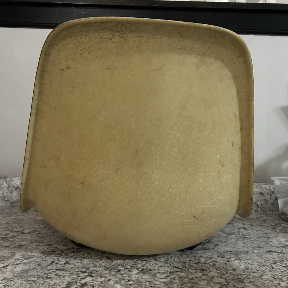 eames herman miller fiberglass shell Only chair Parchment White Vintage ...