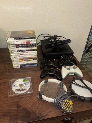 Xbox 360 S 4GB Slim Console, Kinect, 4 controllers, 18 games, & 2 ...