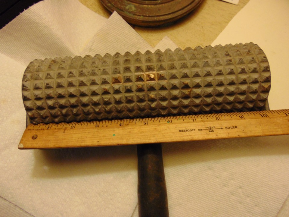 Antique Solid Brass Concrete Cement Indentation Pattern Roller 10 ...