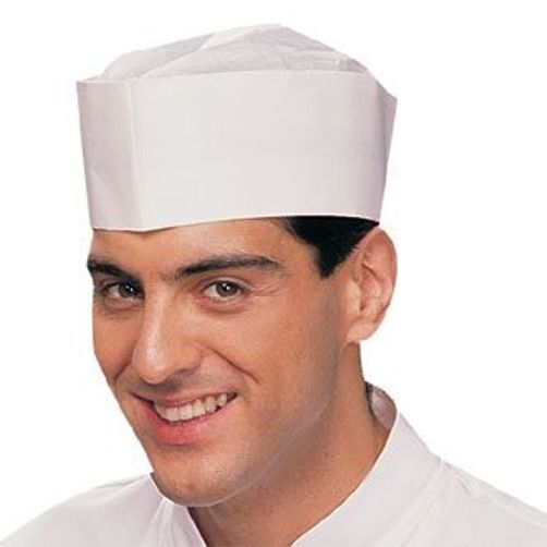 100 White Forage Hats - Paper Chef Caps Hat Cafe Disposables Adjustable ...