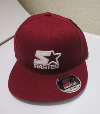 starter baseball caps/hats maroon red men adjustable fit brand new ...
