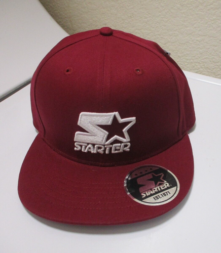 starter baseball caps/hats maroon red men adjustable fit brand new ...