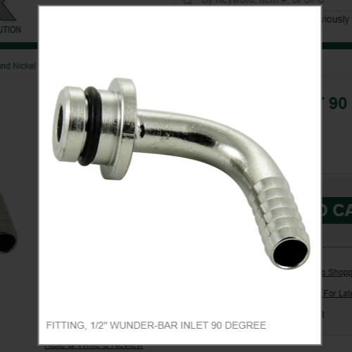 FITTING, 1/2" WUNDER-BAR INLET 90 DEGREE # 7093 | eBay