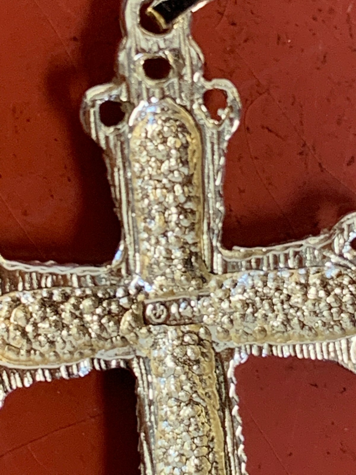 14K Yellow Gold Diamond Cut Cross Pendant - Gem