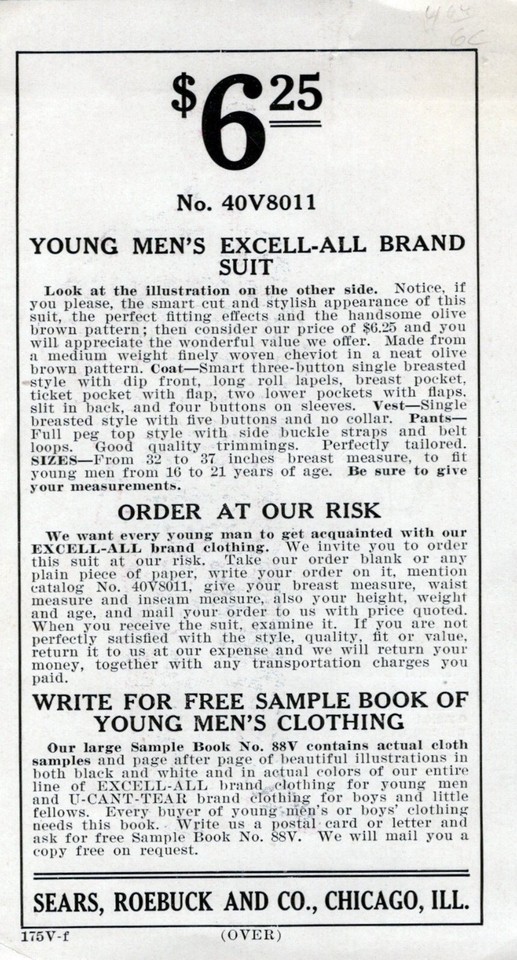 trade card, SEARS, ROEBUCK AND CO. Chicago ILL. S6D-TC-1412 | eBay