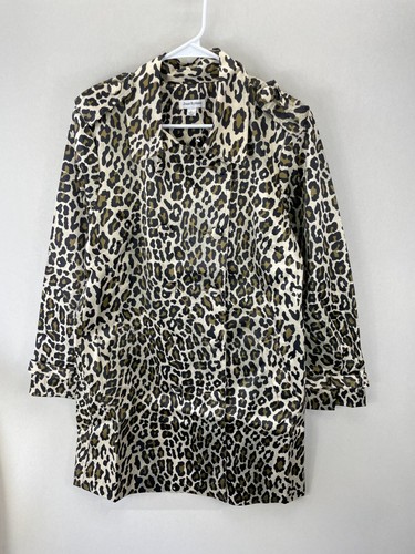 Joan Rivers Trench Coat Women’s Large Belted Leopard Lining with Scarf ...