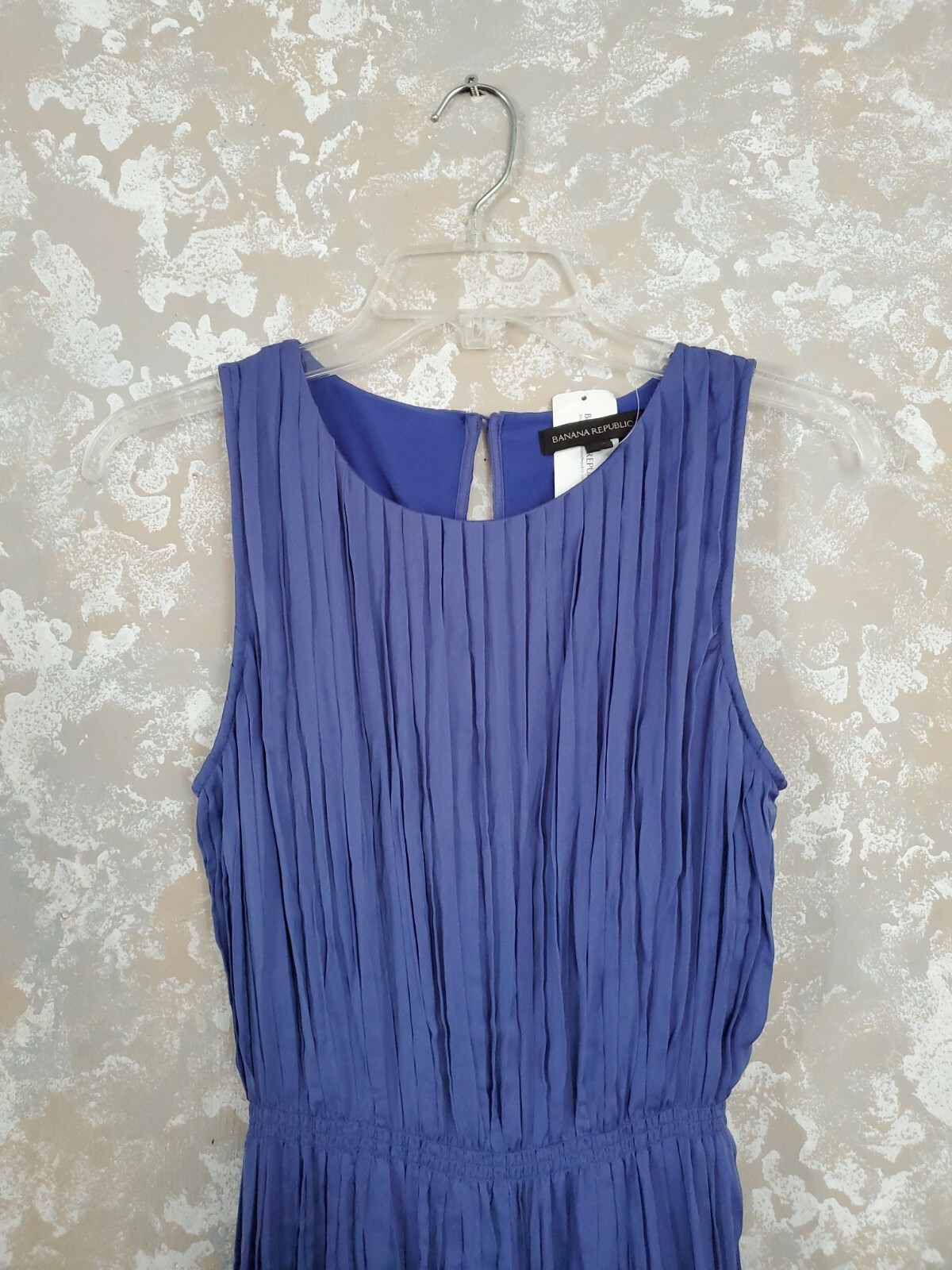 BANANA REPUBLIC GATHERED PLEAT MAXI DRESS PERIWINKLE SLEEVELESS SZ S | eBay