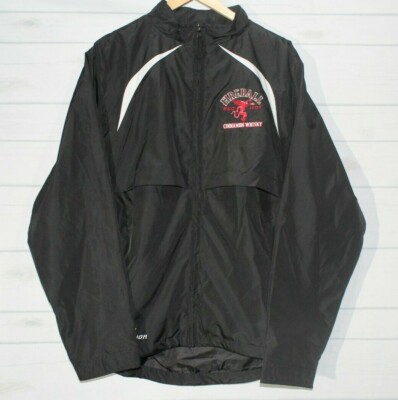 Fireball Whisky Embroidered Full Zip Black Lightweight Jacket - Size ...