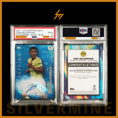 2022 Topps Inception UCL JUDE BELLINGHAM Succession Auto Blue /49 PSA 9 ...