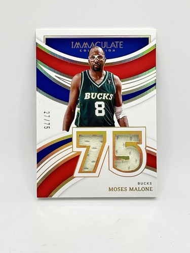 2021-22 Panini Immaculate Moses Malone 75th Anniversary Patch /75 #75 ...
