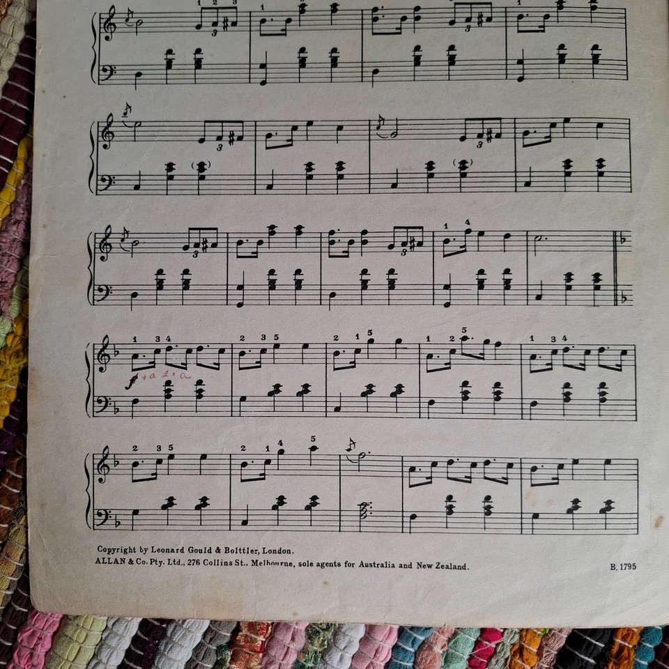 Apple Blossoms Sheet Music score Piano Forte Leona Lacoste Vintage ...