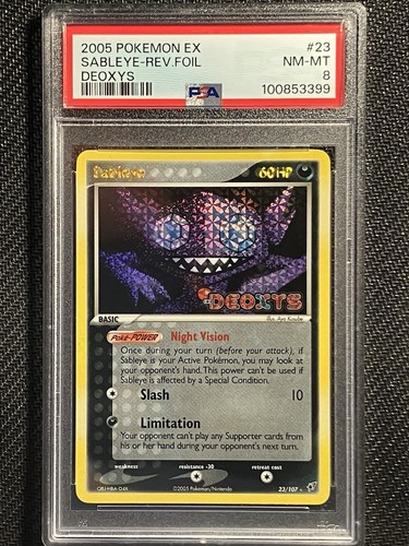 Pokemon Sableye EX Deoxys Reverse Holo #23 2005 PSA 8 NM-MT Low Pop New ...