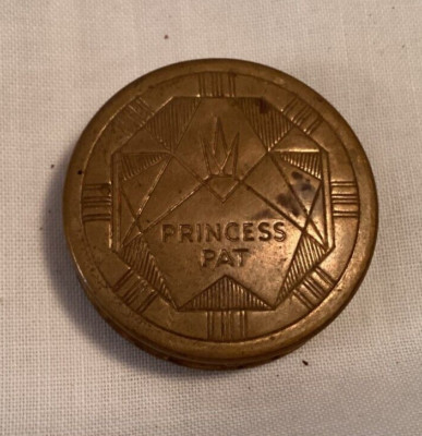 EMPTY Vintage Advertising BRASS Tin PRINCESS PAT Small Rouge Powder ...