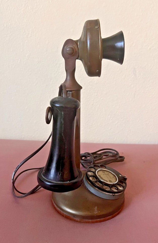 Antique American Bell Brass Candlestick telephone Patent 1910 | eBay