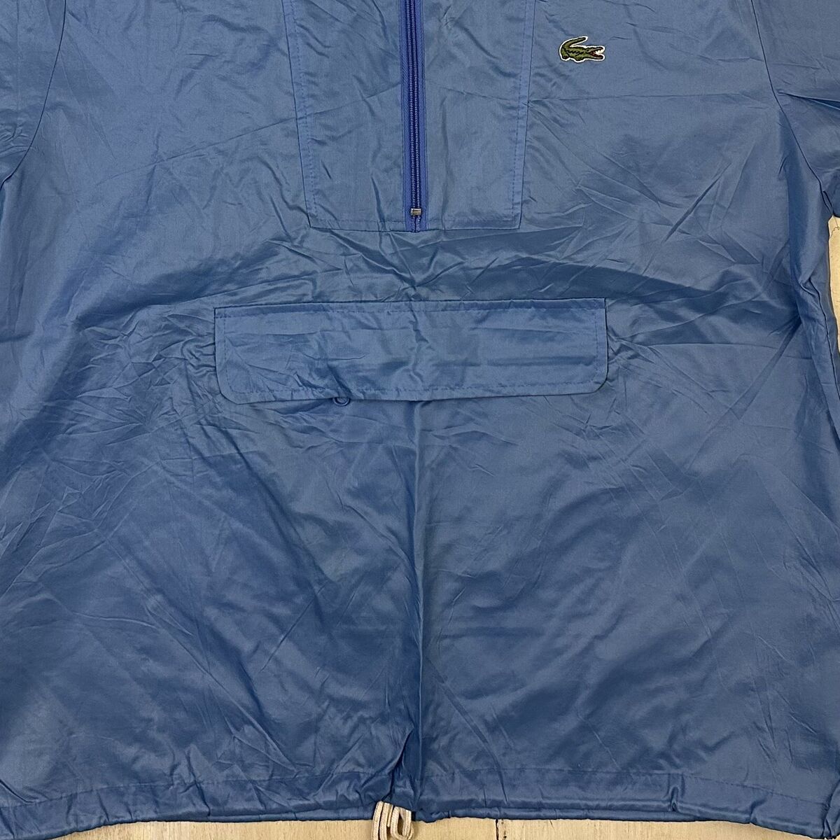 LACOSTE IZOD - Vtg 70s-80s 1/2 Zip Blue Nylon Windbreaker LACOSTE IZOD - Vtg 70s-80s 1/2 Zip Blue Nylon Windbreaker