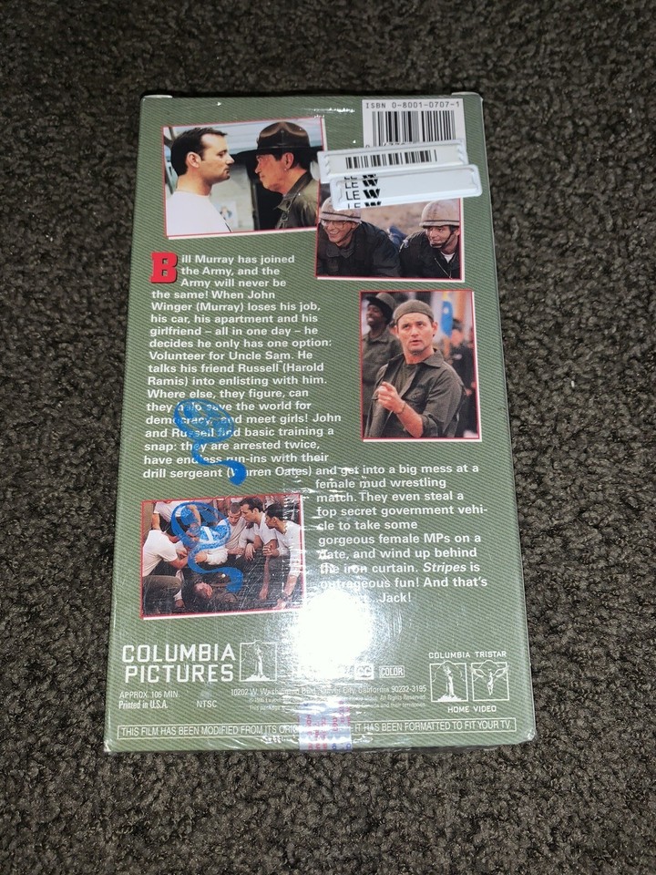 Stripes Bill Murray VHS 1996 Columbia Pictures SEALED with Watermarks ...