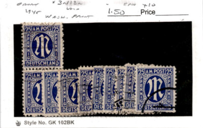 Germany, Postage Stamp, #3N13a (10 Ea) Used, 1945 AMG WWII, Allied ...