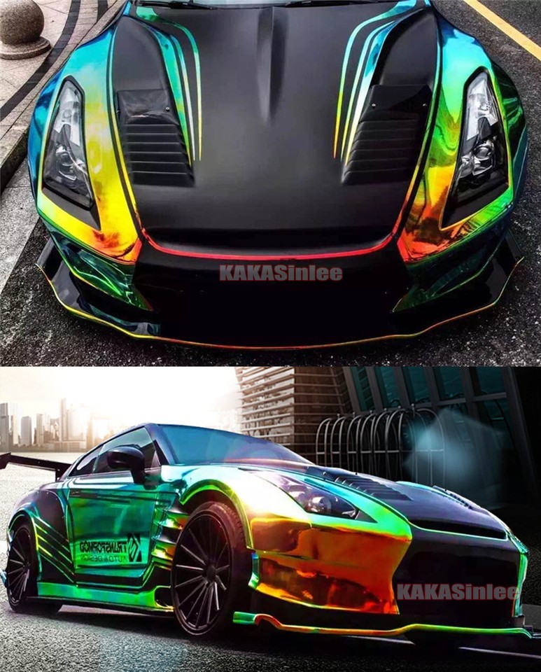 Air Free Smooth Rainbow Mirror Chameleon Chrome Car Vinyl Wrap PVC ...