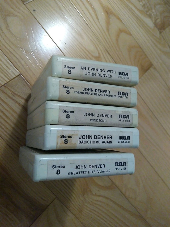 John Denver Lot of (5) 8 Track Tapes Greatest Vol. 2 Windsong Poems ...