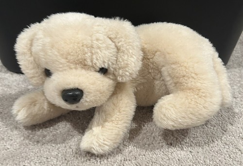 VINTAGE 1995 TY MUFFIN CREME TAN LAYING PUPPY DOG STUFFED ANIMAL PLUSH ...