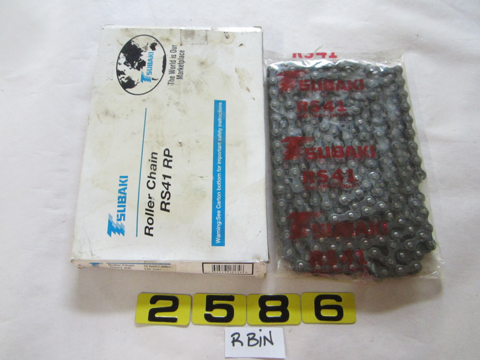 TSUBAKI RS41 RP ROLLER CHAIN 10'/3.048M - 240 LINKS FACTORY SEALED ...