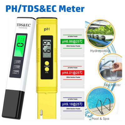 2Pcs Digital LCD PH Meter Pen +TDS EC Water Purity PPM Temperature ...