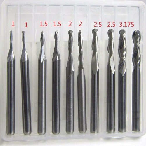 Heavy duty 3 175mm Shank Carbide Ball Nose End Mill Set Versatile and ...
