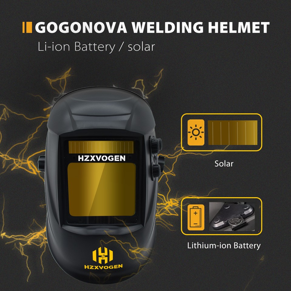 Auto Darkening Welder Mask True Color Large View Welding Helmet, Solar ...