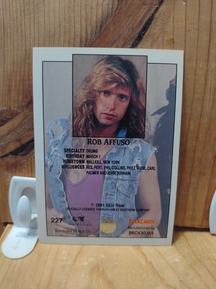 1991 Brockum Rock Cards: BAND: SKID ROW. #227. ROB AFFUSO. RC1 | eBay