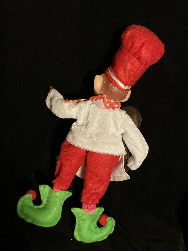 NEW CHRISTMAS PIXIE ELF 11" DECORATIVE DOLL GREEN & RED "BAKER" DELUXE ...