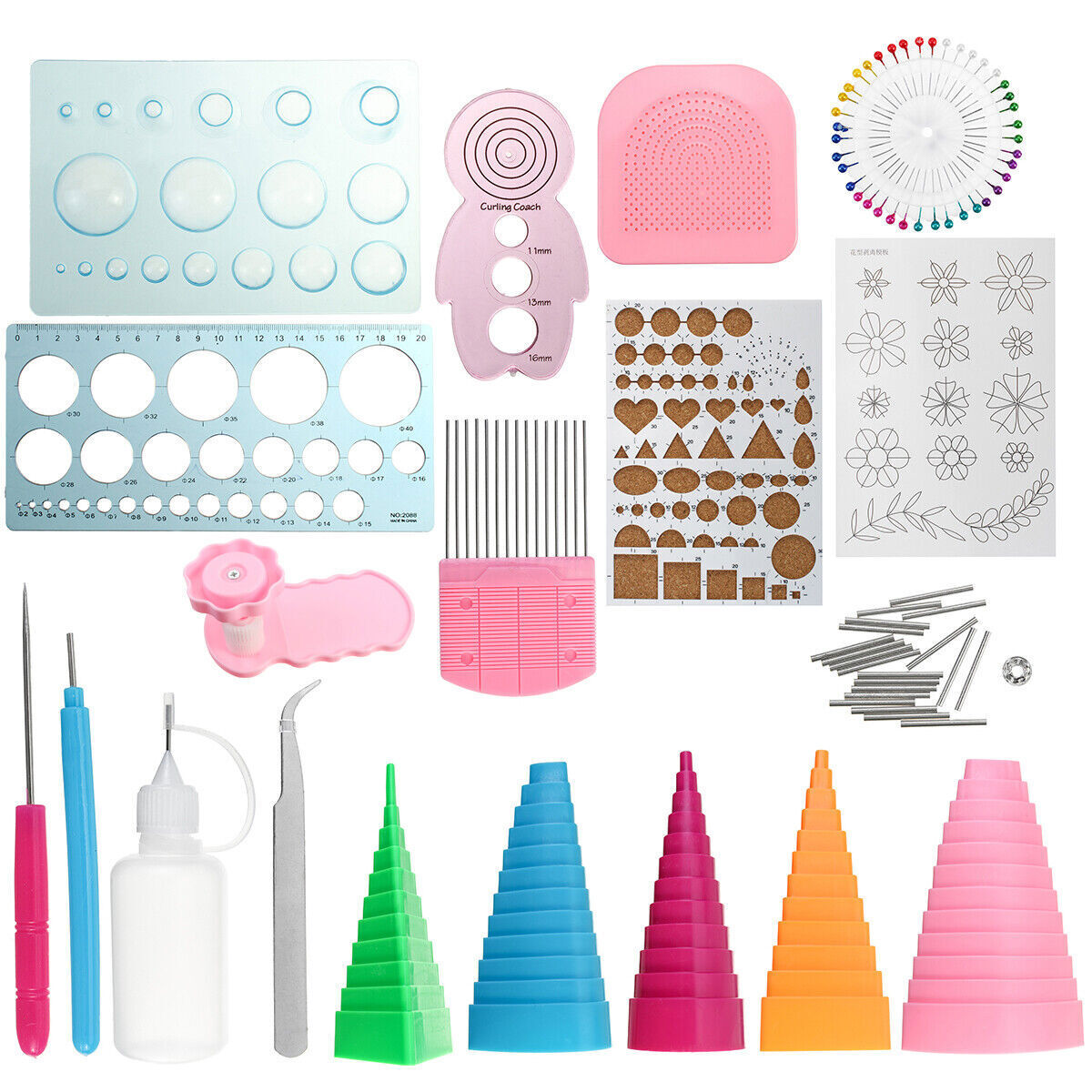 18PCS Paper Quilling Board Mould Crimper Comb Tower Tools DIY Handwork ...