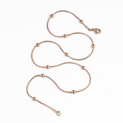 2PC Snake Round Bead Chain Multicolor Metallic Chains Necklace Jewelry ...