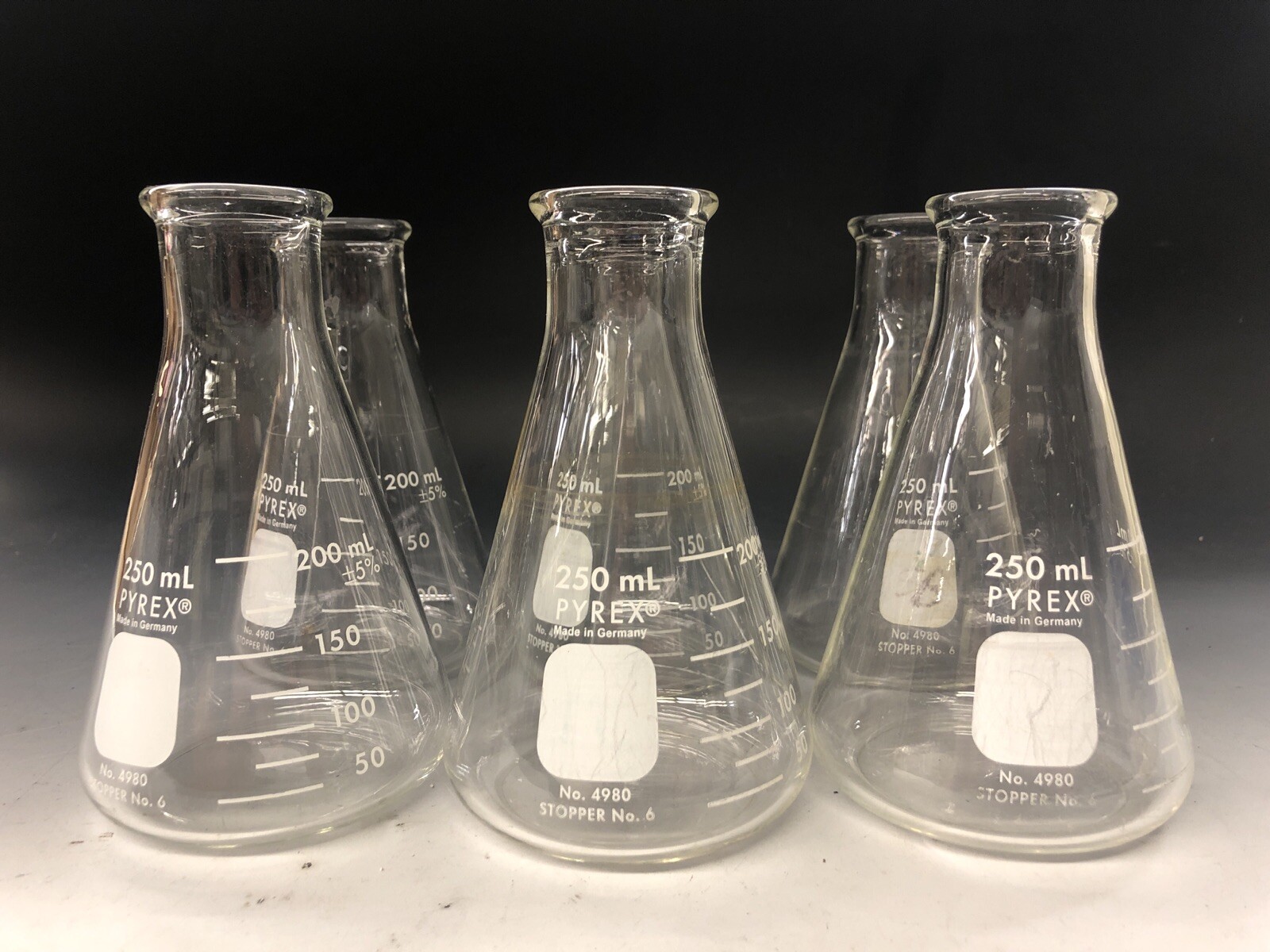 Pyrex 4980-250 Narrow Mouth Erlenmeyer Flask 250mL PACK OF 6 | eBay