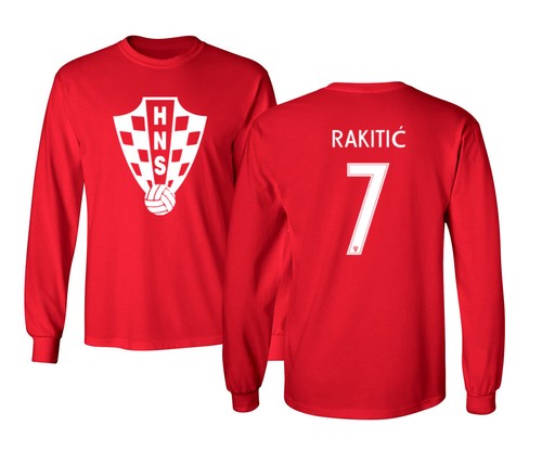 Croatia 2018 Soccer #7 Ivan RAKITIC World Cup Men's Long Sleeve T-Shirt ...