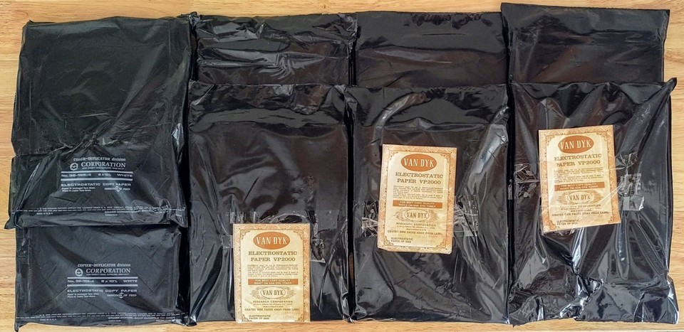 Vintage Electrostatic Copier Paper Lot (8) Van Dyk & AM Corp Unopened ...
