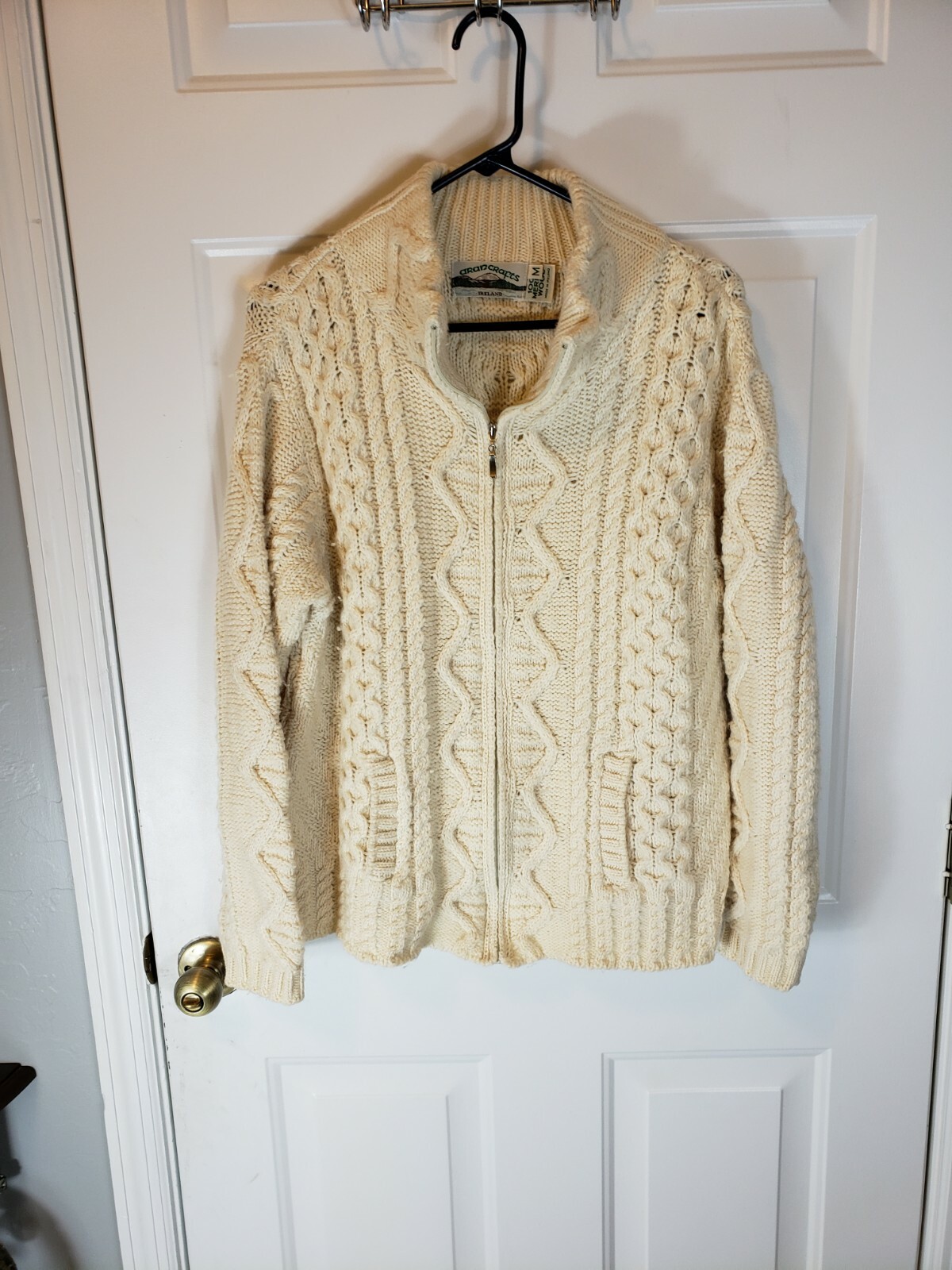 Aran Crafts Irish Cable Knit Sweater 100% Merino Wool… - Gem