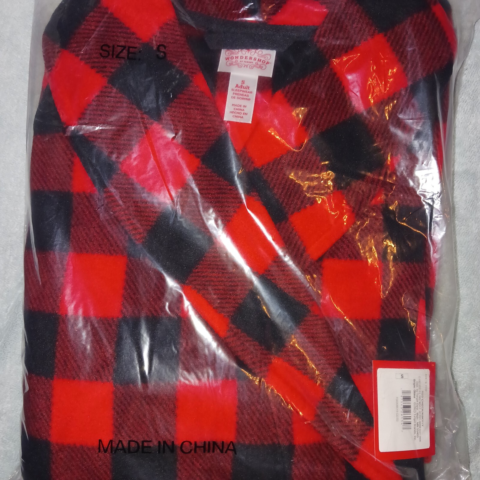 Womens Buffalo Check Red Fleece Robe. Size Small (Fits Like Med). New ...