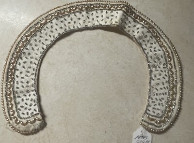 Vintage Beaded ivory Satin Fabric Backed Collar Japan | eBay